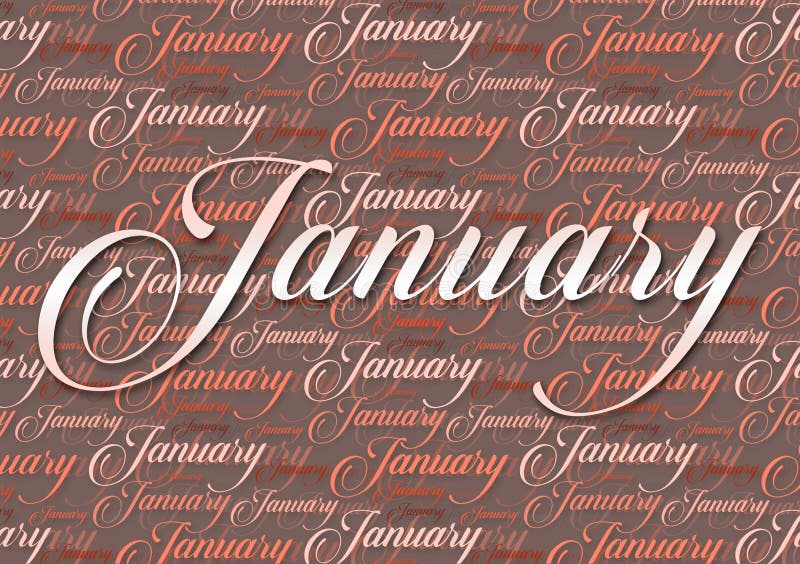 Month of January Text Pattern Wallpaper Stock Illustration ...