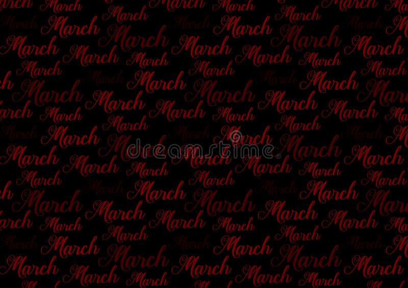 Month of March Text Pattern Wallpaper Stock Illustration - Illustration ...