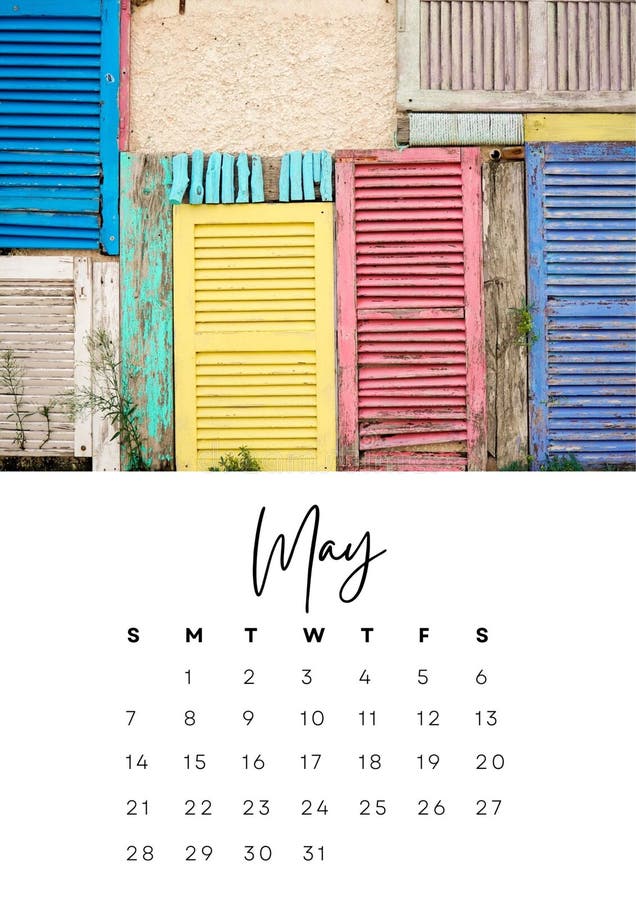 The Month of May in the 2023 Calendar with a Summer Photo. Author S ...