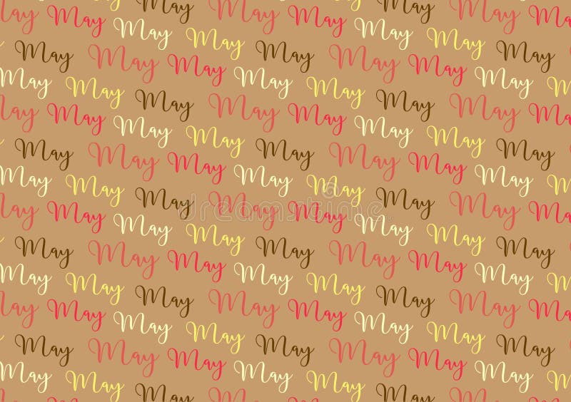 Month of May Text Pattern Wallpaper Stock Illustration - Illustration ...