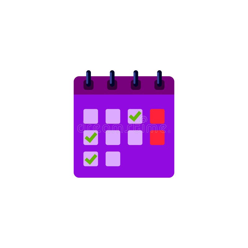 Month Planning Concept in Flat Design. Calendar Icon with Marked Days ...