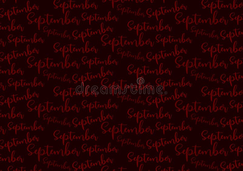 Month of September Text Pattern Wallpaper Stock Image - Image of ...