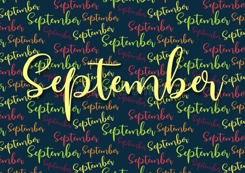 Month of September Text Pattern Wallpaper Stock Illustration ...