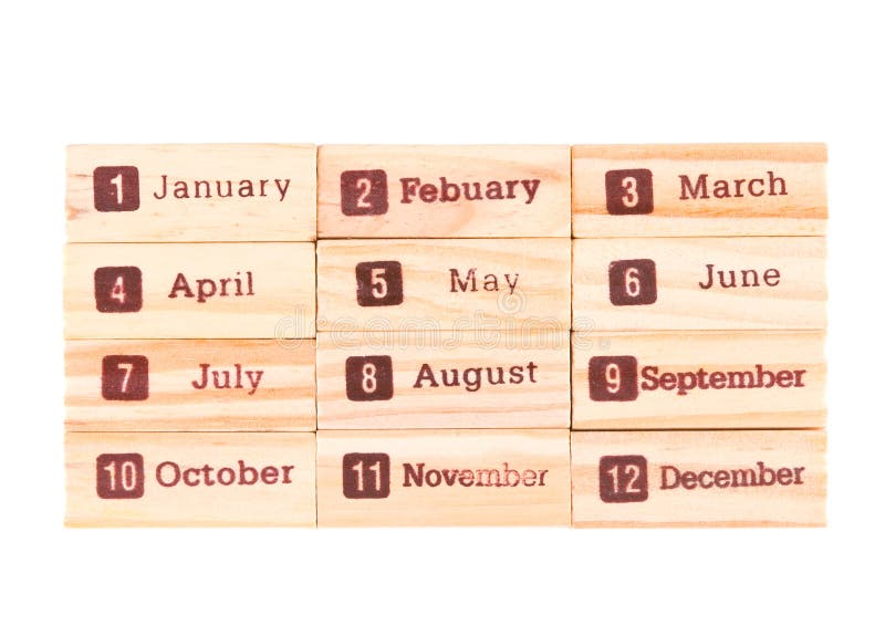 Calendar Months in Wood Type Stock Photo - Image of word, april: 26899962