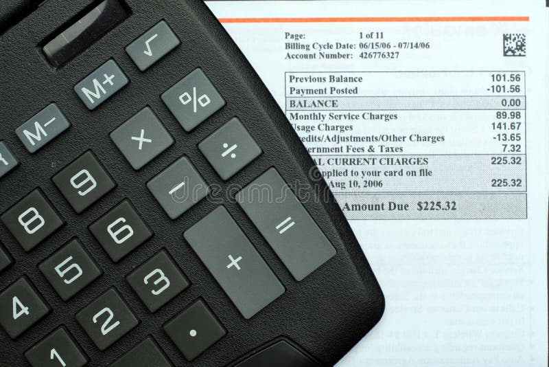 Monthly Bill stock image. Image of calculator, montly - 1154389