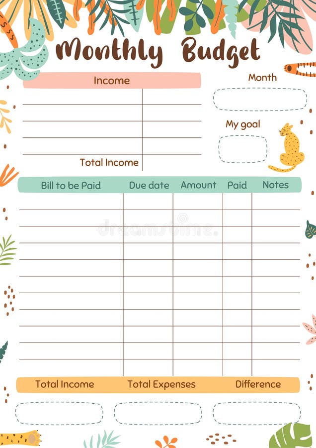 Monthly Budget Planner Template for Print. Printable Budget Planner ...