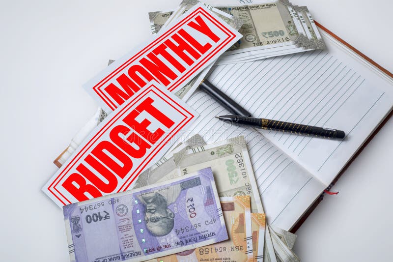 Monthly Budget Planning: Indian Currency Notes with Pen on a Open ...