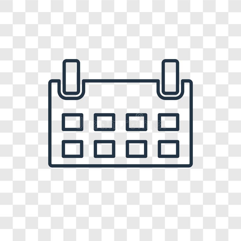Monthly Calendar Concept Vector Linear Icon Isolated on Transparent ...