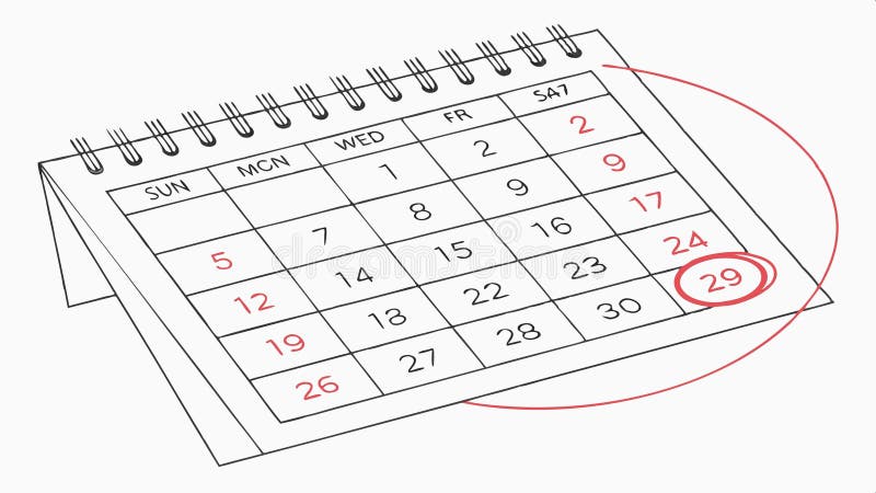 Monthly Calendar with Marked Dates Time Planning Scheduling ...