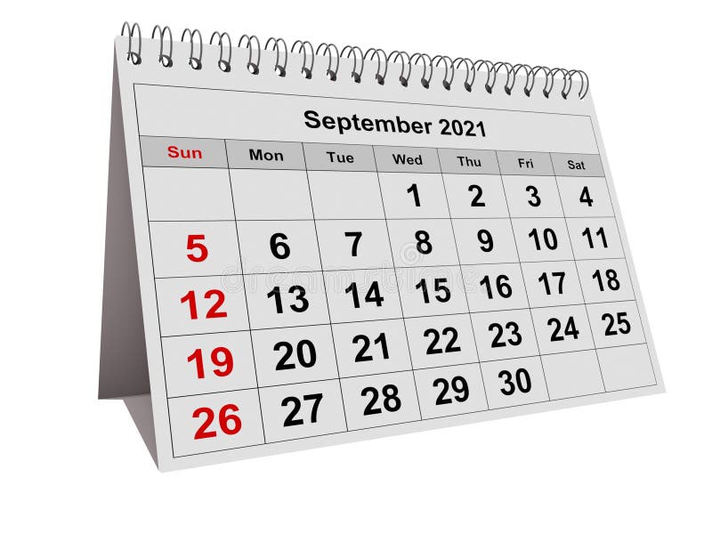 Monthly Calendar - Month September 2021 Stock Illustration ...