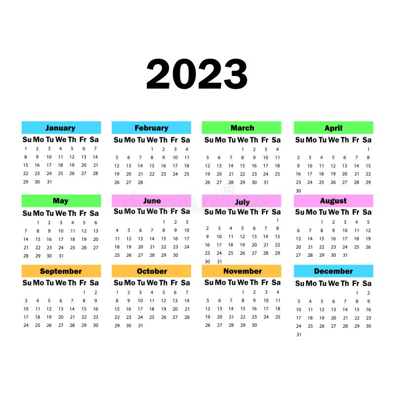 2023 Monthly Calendar Us Stock Illustrations – 7 2023 Monthly Calendar ...