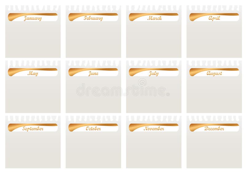 Monthly Calender Torn Paper Stock Vector - Illustration of cutout ...