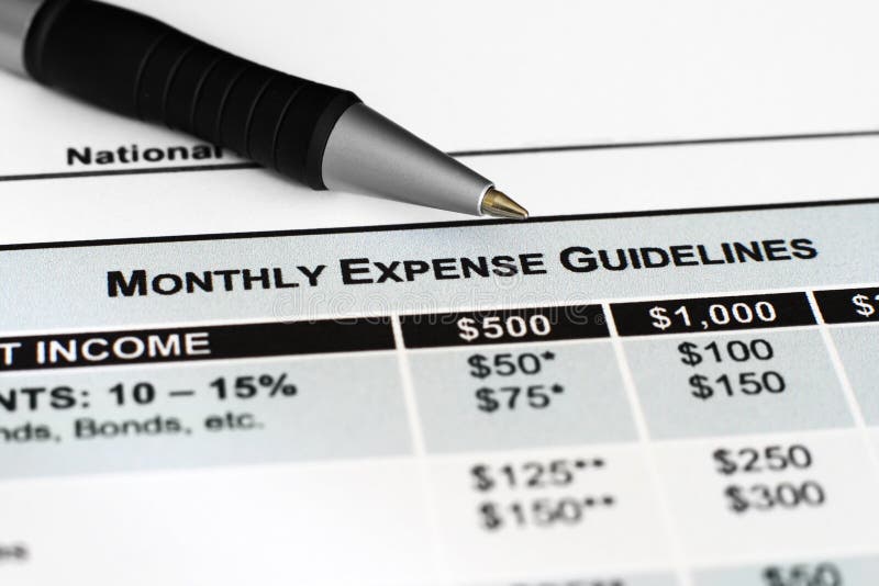 Monthly Expenses Guidelines Stock Photo - Image of home, financial ...