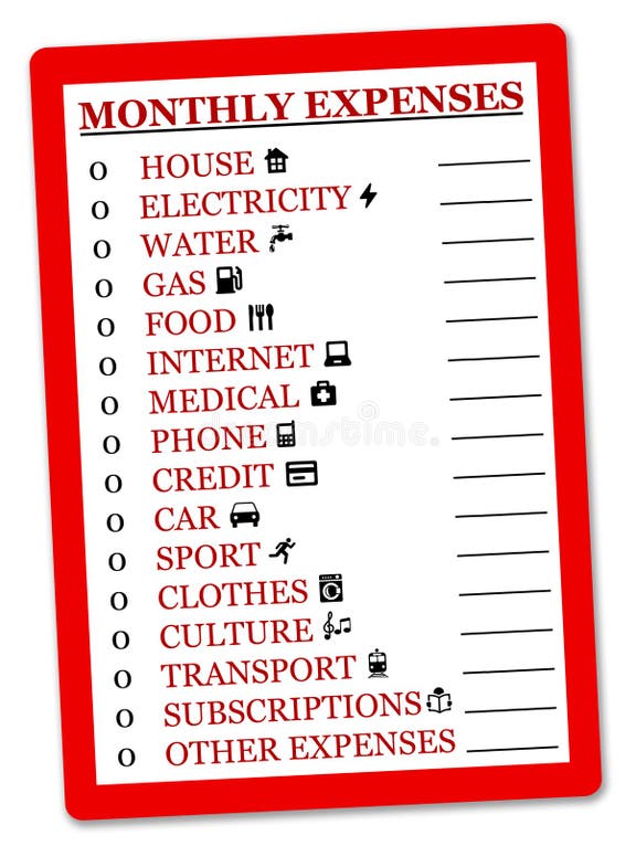 Monthly Expenses Stock Illustrations – 1,161 Monthly Expenses Stock ...