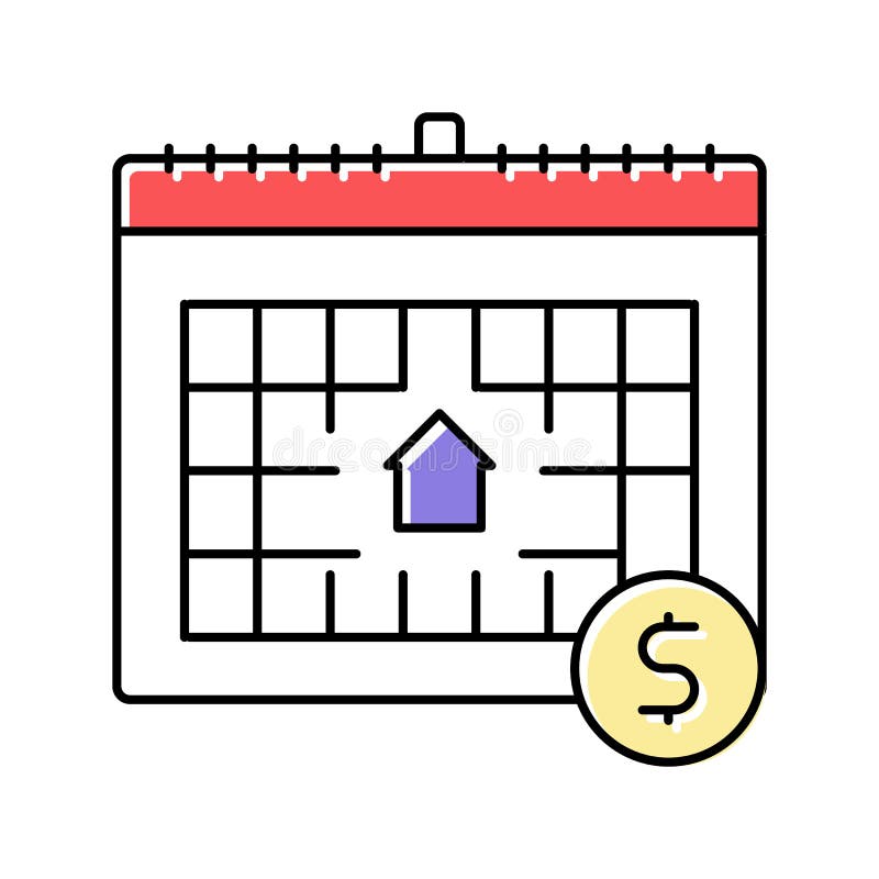 Monthly Fee Color Icon Vector Illustration Stock Vector - Illustration ...