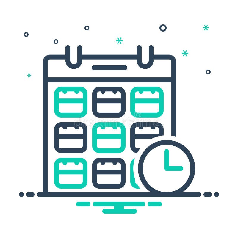 Mix Icon for Monthly, Menstrual and Per Month Stock Illustration ...