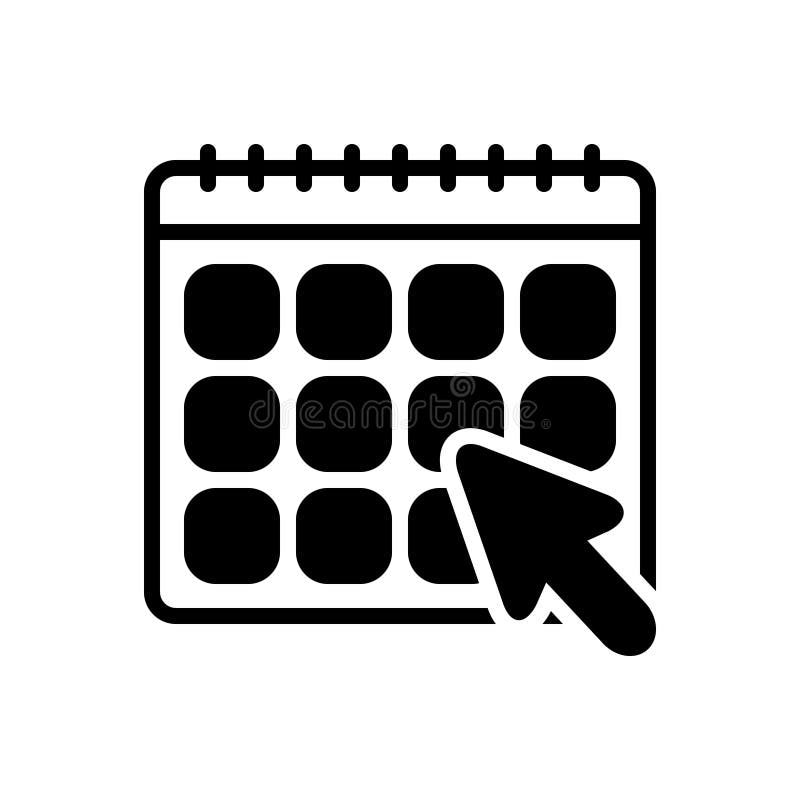 Black Solid Icon for Monthly, Subscription and Membership Stock Vector ...