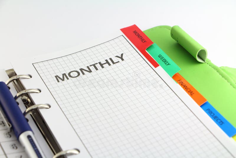 Monthly plan book stock image. Image of diary, office - 52822235