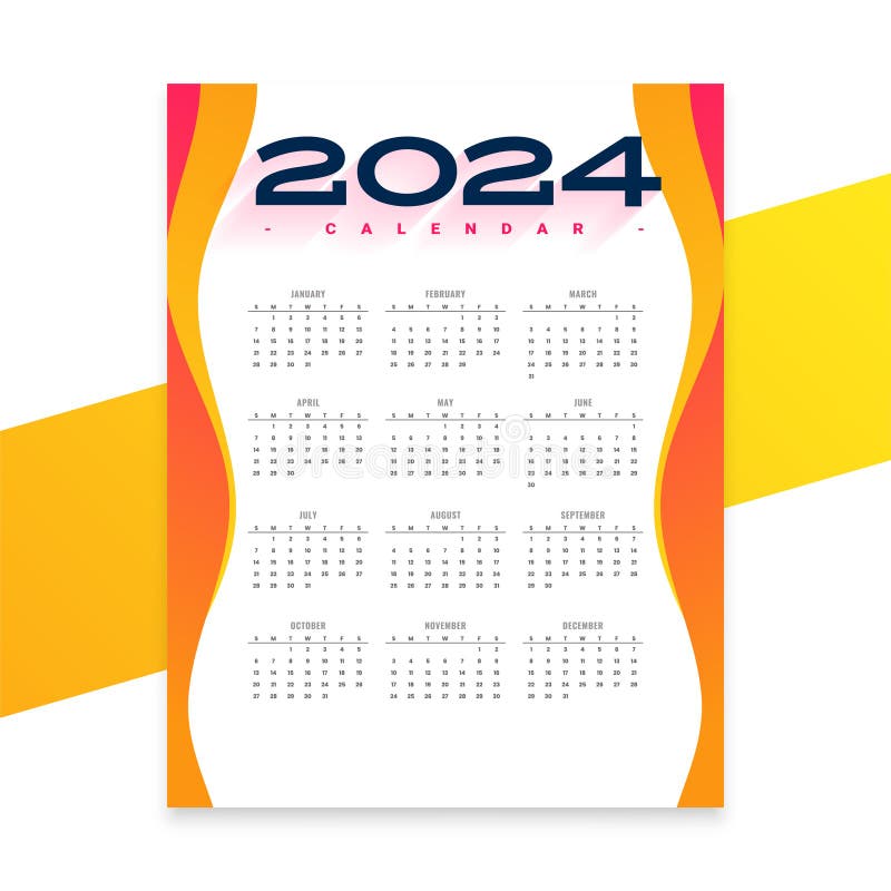 2024 Monthly Schedule Calendar Template a Printable Design Stock ...