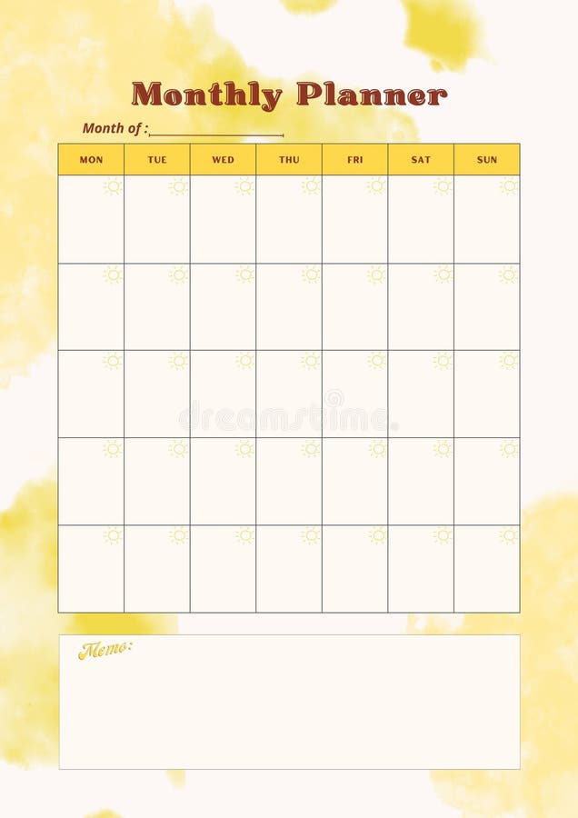 Monthly Planner Digital Planning Insert Sheet Printable Page Template ...