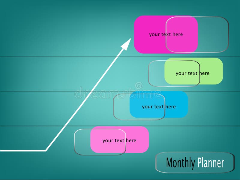 Monthly Planner Glass Frame Stock Vector - Illustration of flowers ...