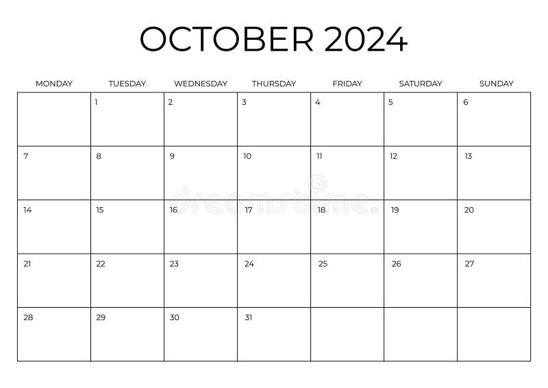 Monthly Planner October 2024. Calendar OCTOBER 2024. Week Starts on ...