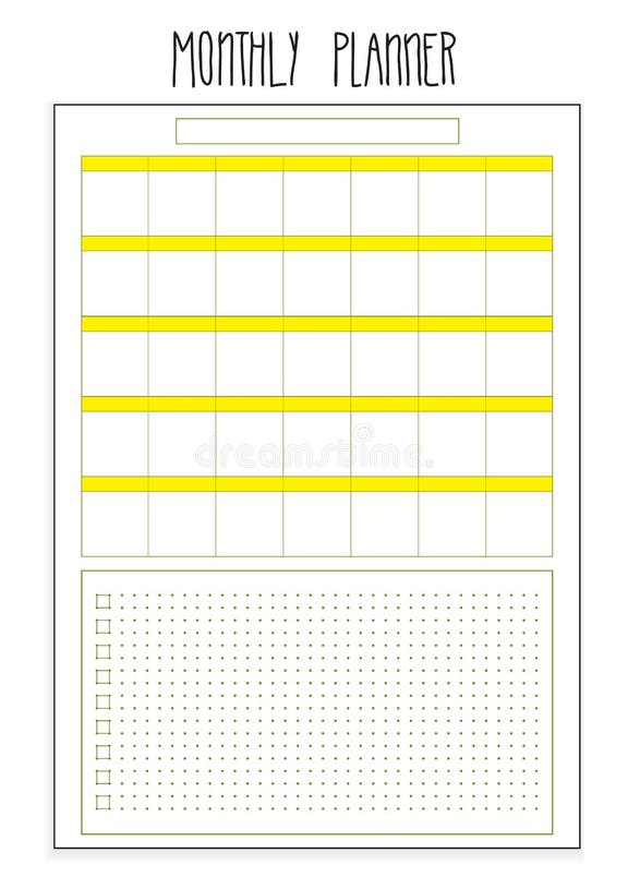 Monthly Planner Printable Stock Illustrations – 10,216 Monthly Planner ...