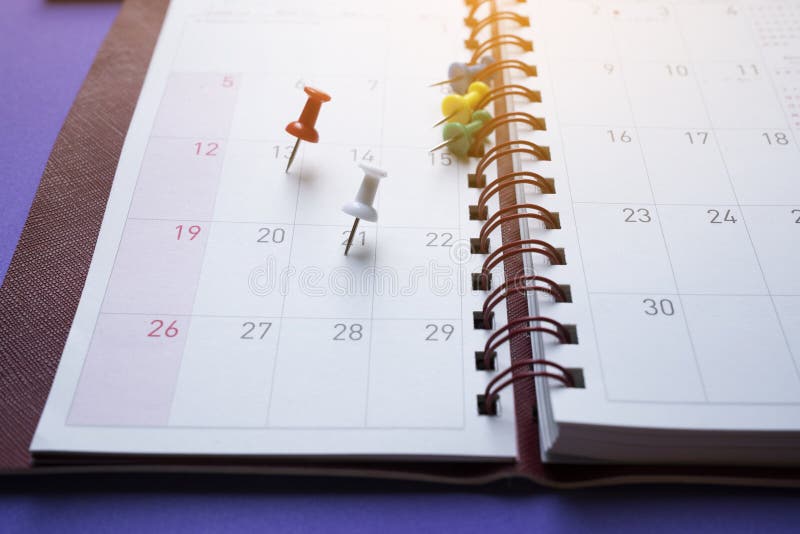 Monthly Planner on the Table Stock Photo - Image of white, table: 107384162