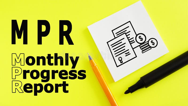 Monthly Progress Report MPR is Shown Using the Text Stock Image - Image ...