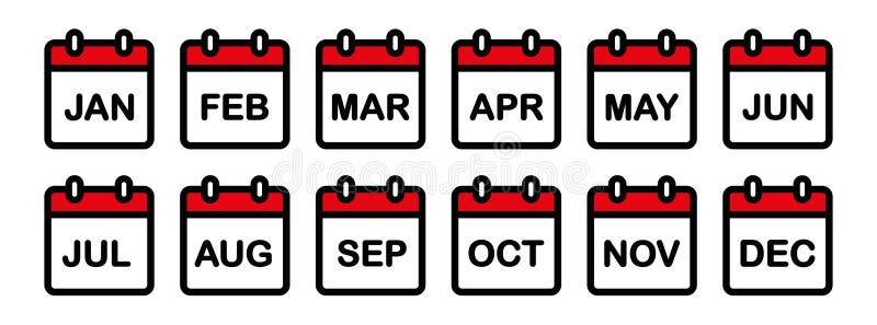 Monthly Set Icon. Date Icon. Calendar Icon. Monthly Years Icon Vector ...