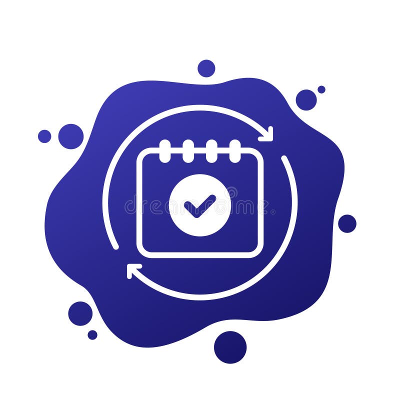 Monthly Subscription Plan, Automatic Renewal Icon Stock Illustration ...