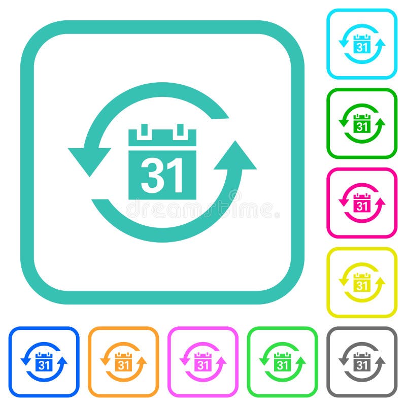 Monthly Subscription Vivid Colored Flat Icons Stock Vector ...