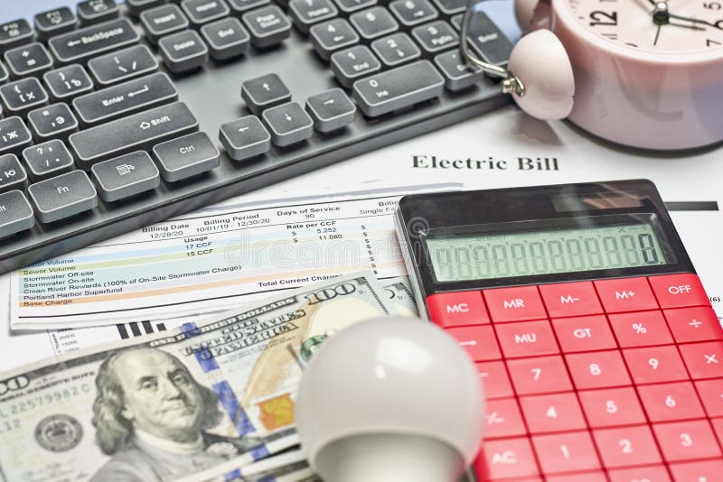 Monthly utility bills stock photo. Image of calculate - 212577746