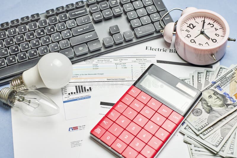 Monthly utility bills stock photo. Image of save, utilities - 212577904