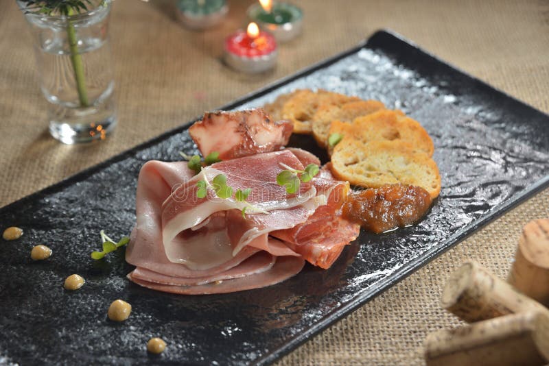 Italian Ham stock photo. Image of grill, appetizer, grilled - 196233070