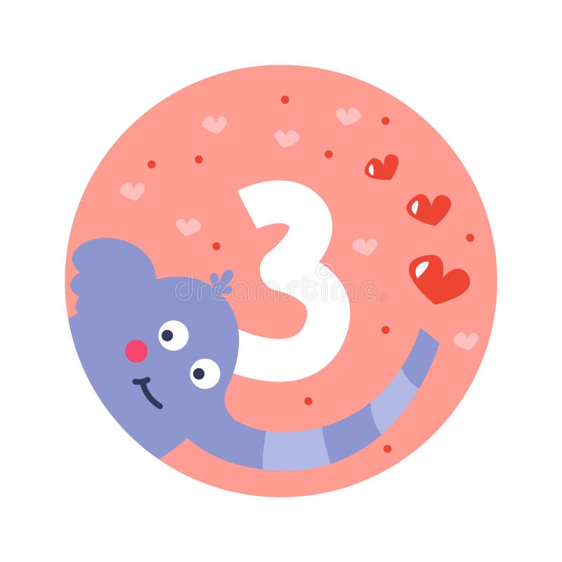 3 Months Baby Milestones Card with Cute Elephant Stock Vector ...