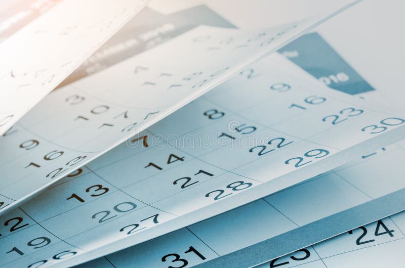 Months and Dates Shown on a Calendar. Stock Photo - Image of turning ...