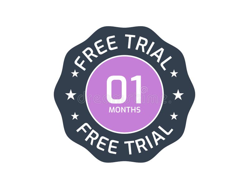 1 Months Free Trial Badge, 1 Months Trial Stamp Stock Vector ...