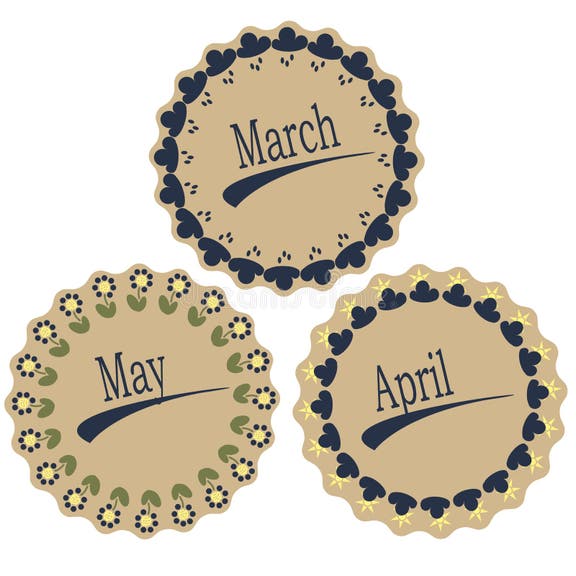 The months of spring stock vector. Illustration of leaf - 45468259