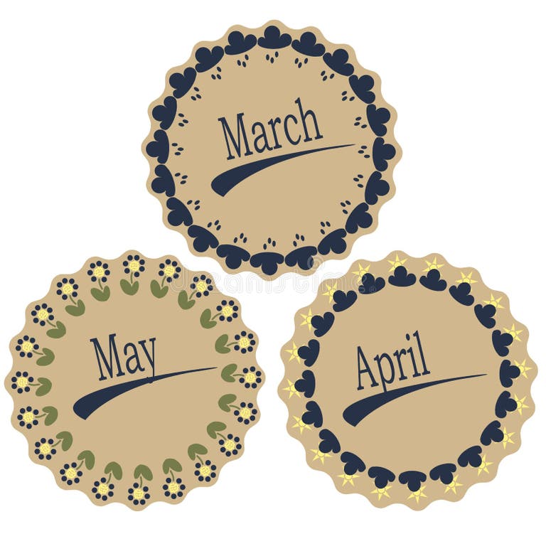 The months of spring stock vector. Illustration of leaf - 45468259