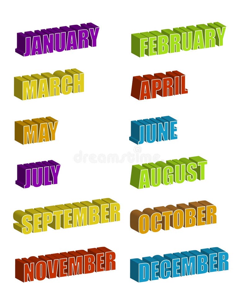 Year Months Letters Stock Illustrations – 215 Year Months Letters Stock ...