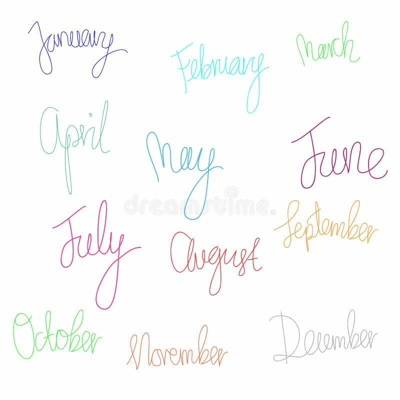 Written Months Stock Illustrations – 473 Written Months Stock ...