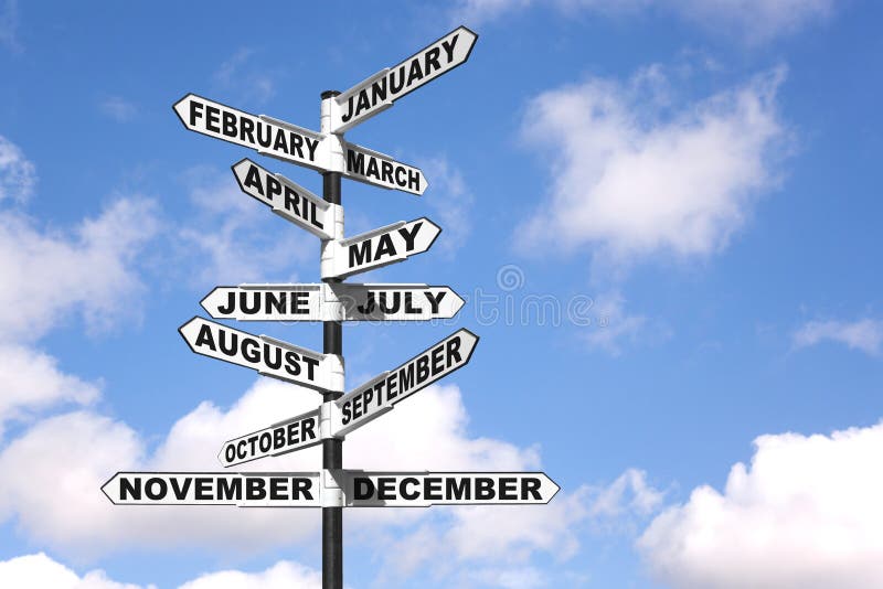 Months of the Year Signpost Stock Photo - Image of july, direction ...