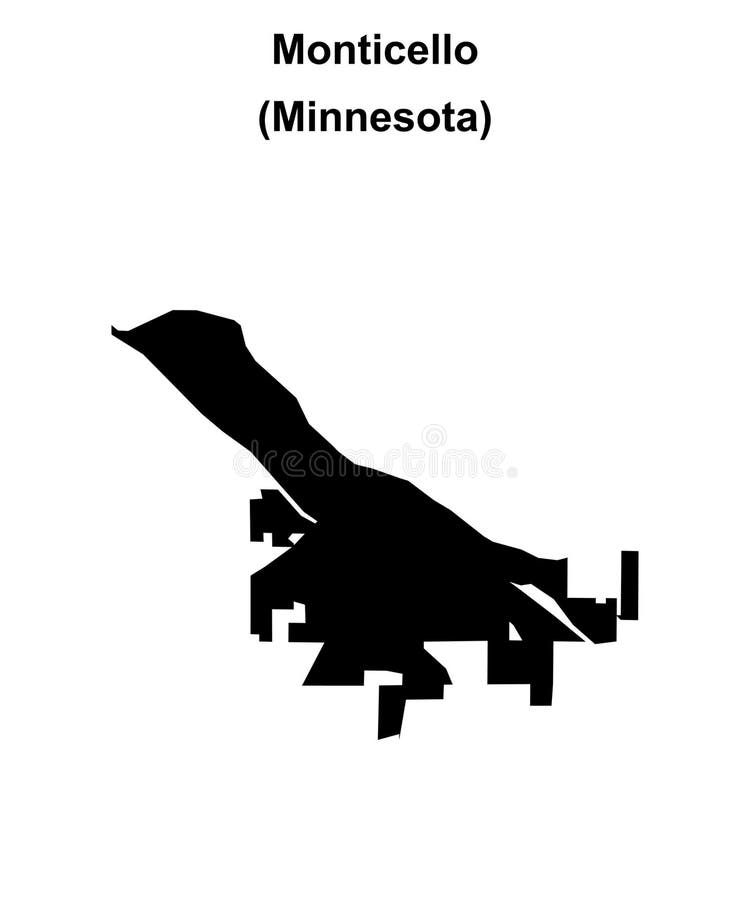 Monticello outline map stock vector. Illustration of atlas - 357450847