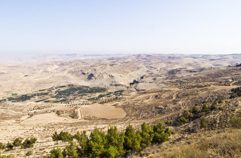 Berg Nebo in Jordanien stockfoto. Bild von blau, archäologie - 44687008