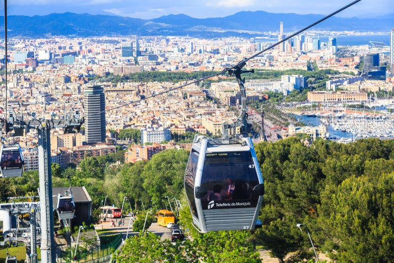 Montjuic Funiculaire, Vue Panaramic De Barcelone Photo éditorial ...