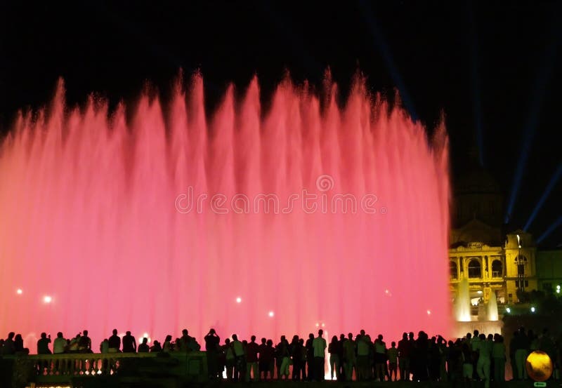 Magic Fountain show 1 editorial photo. Image of barcelona - 16306166