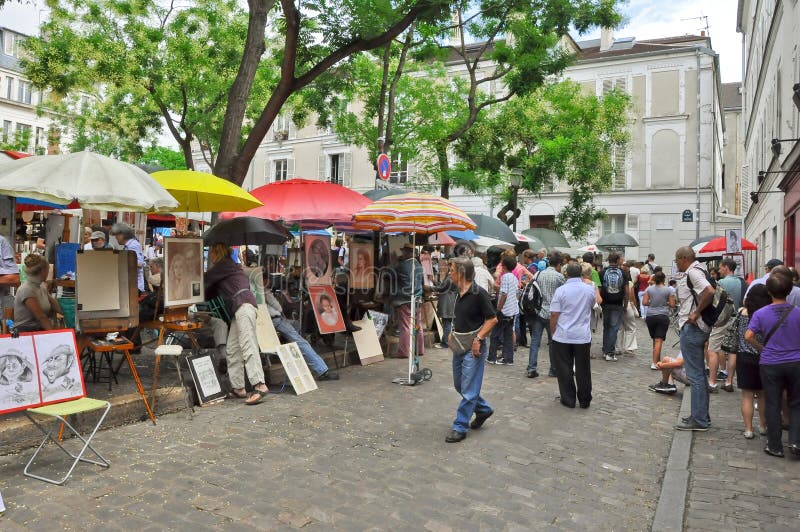 Painters in Place Du Tertre Paris Editorial Photography - Image of ...