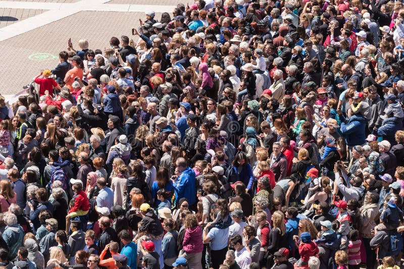 Crowd on Place Des Arts in Montreal Editorial Stock Image - Image of ...
