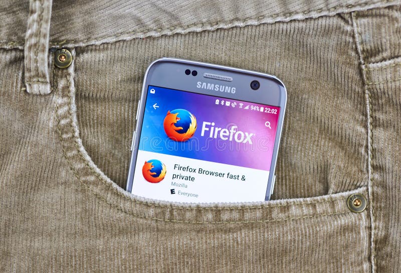 Firefox Mobile Browser on a Cellphone Screen Editorial Stock Image ...